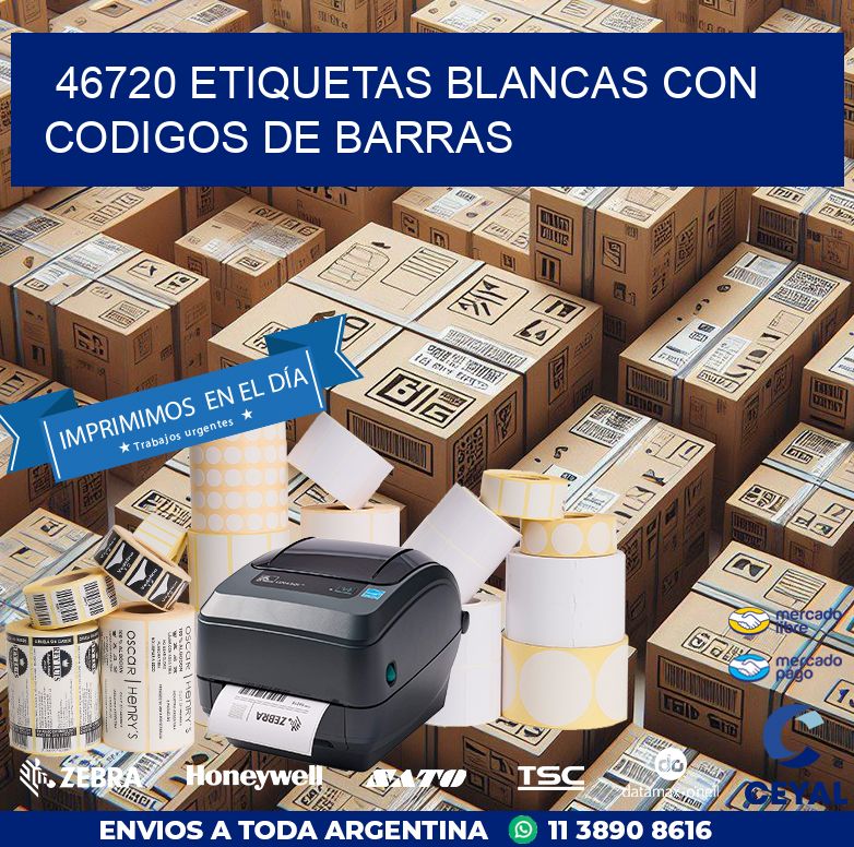46720 etiquetas blancas con codigos de barras - Etiqueta Ropa